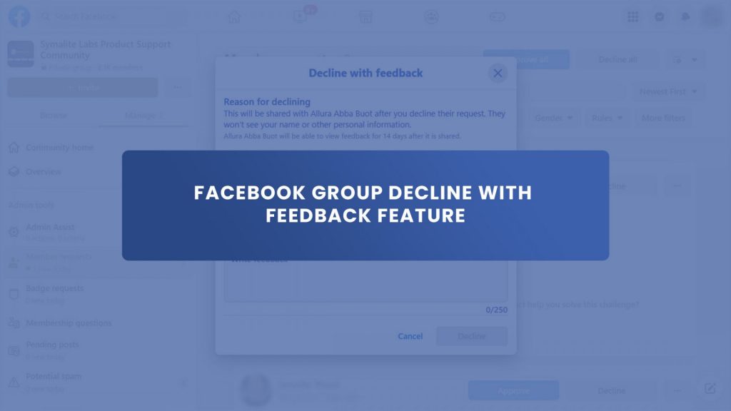Facebook Group Decline With Feedback Feature: All You Need To Know ...